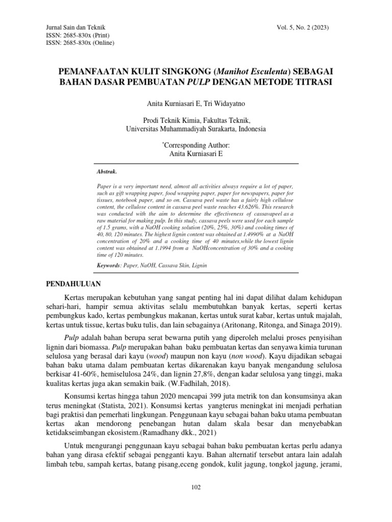 Jurnal Sains Dan Teknik | PDF