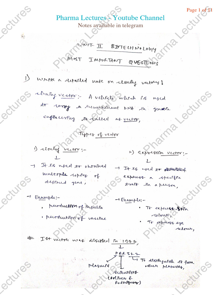 Biotechnology Unit 2 Imp Question With Solution | PDF | Analytical Chemistry | Branches Of ...