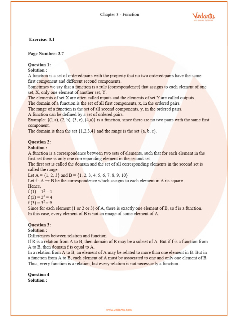 RD Sharma Class 11 Maths Solutions Chapter 3 - Functions | PDF | Function (Mathematics ...