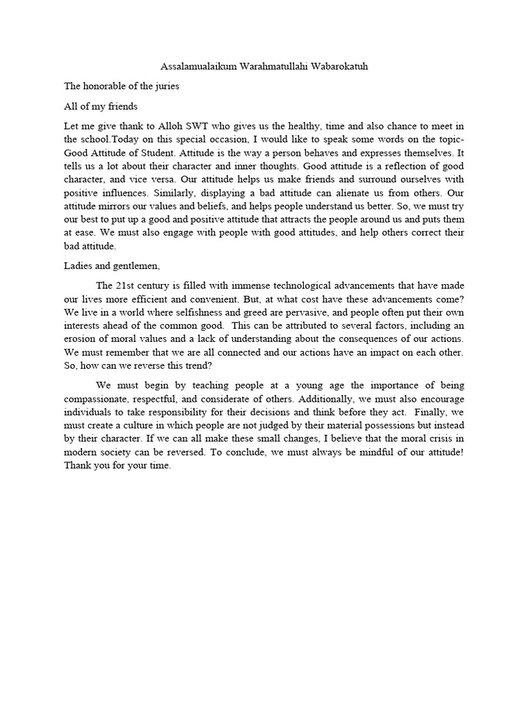 Teks Pidato B Inggris | PDF