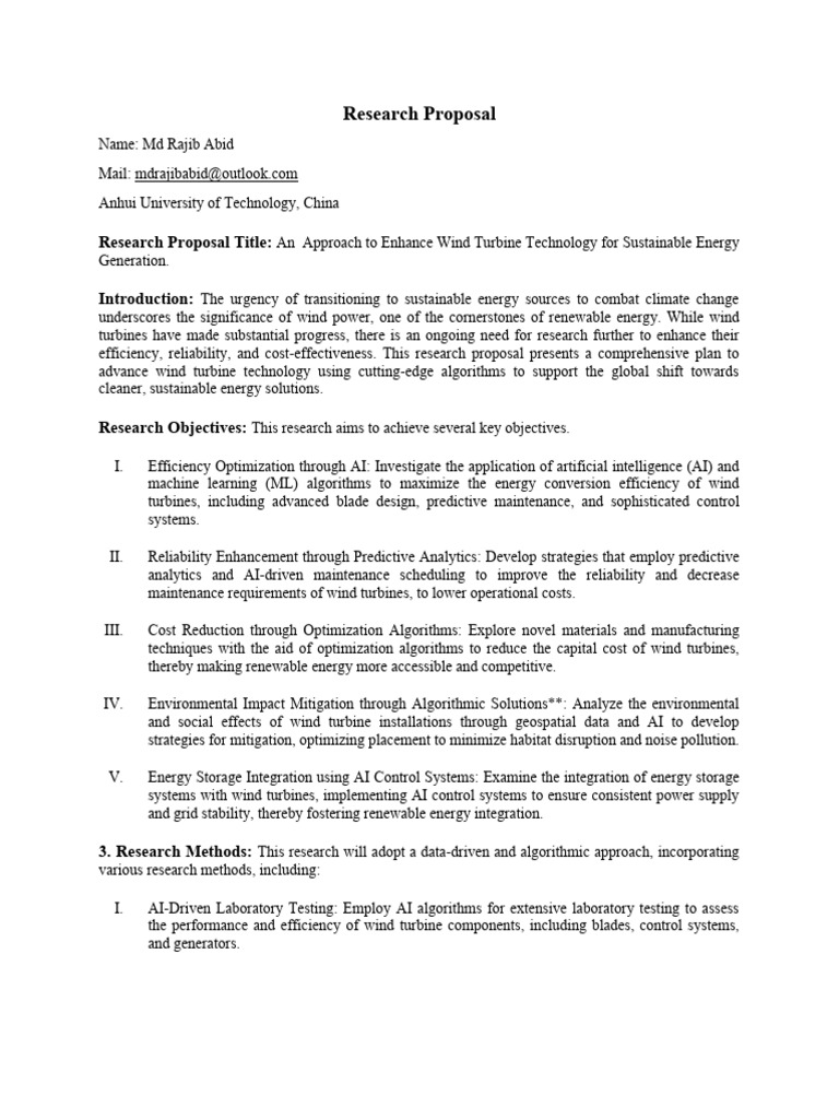 WInd Turbine Research Proposal | PDF | Artificial Intelligence ... WInd Turbine Research Proposal | PDF | Artificial Intelligence ...