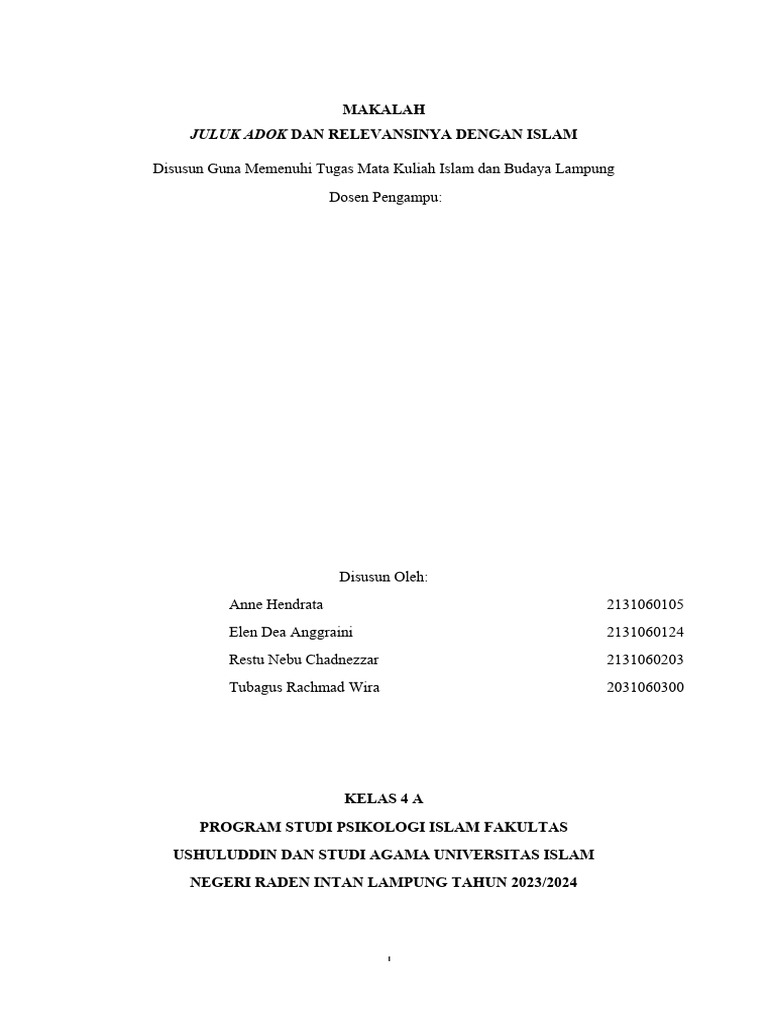 Budaya Lampung | PDF | Kesehatan Holistik