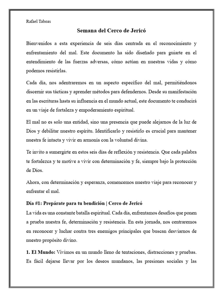 Semana Cerco de Jerico | PDF | Joshua | Oración