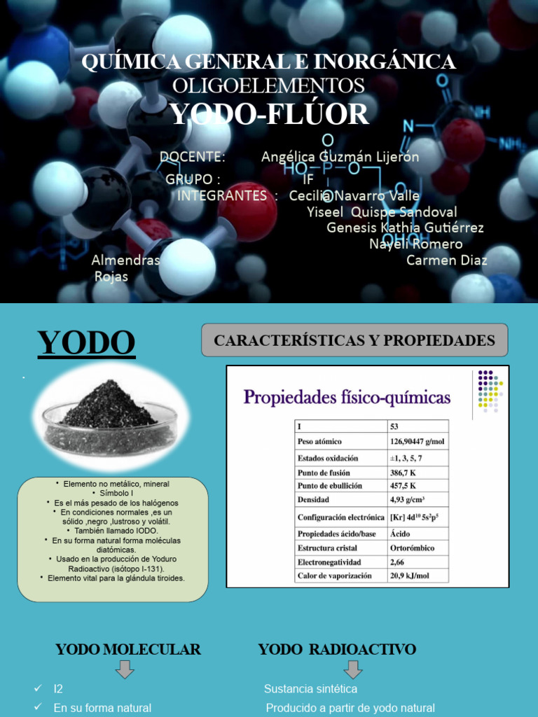Presentación YODO y FLUOR | Descargar gratis PDF | Yodo | Flúor