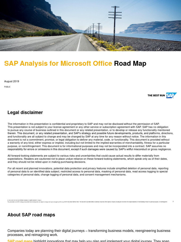SAP Analysis for Office Road Map 2019 | PDF | Microsoft Office ...