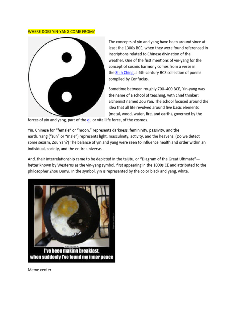 Origins and History of Yin-Yang | PDF