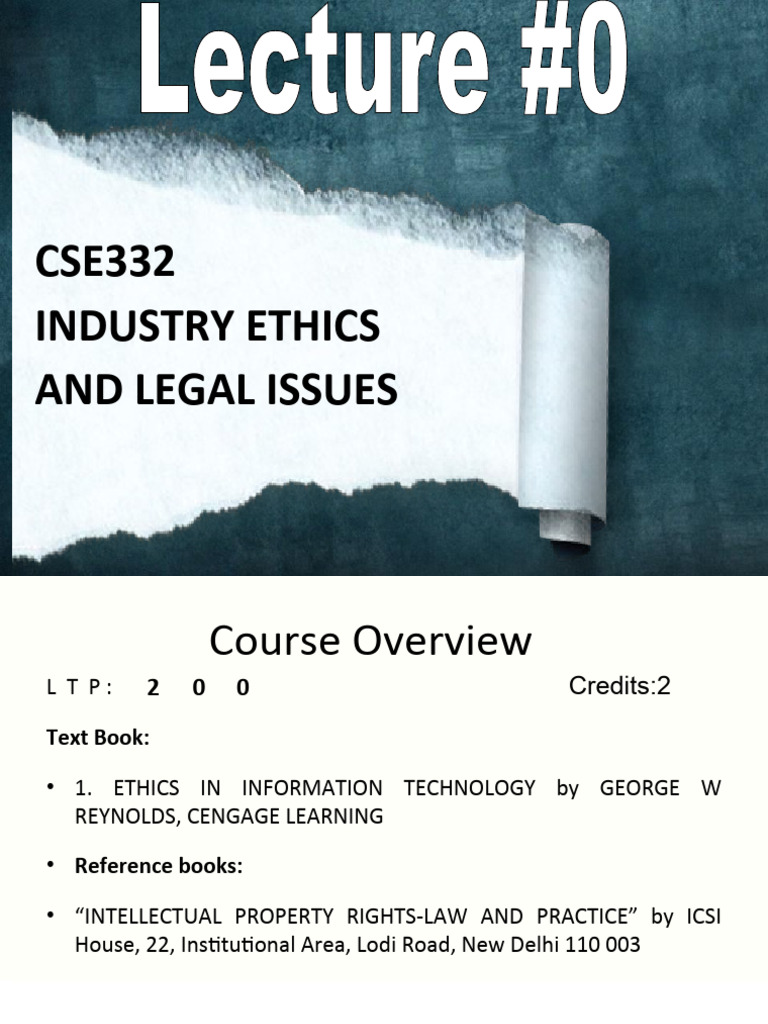 Updated Lecture 0 of CSE332 Ethics 1 | PDF | Intellectual Property | Patent
