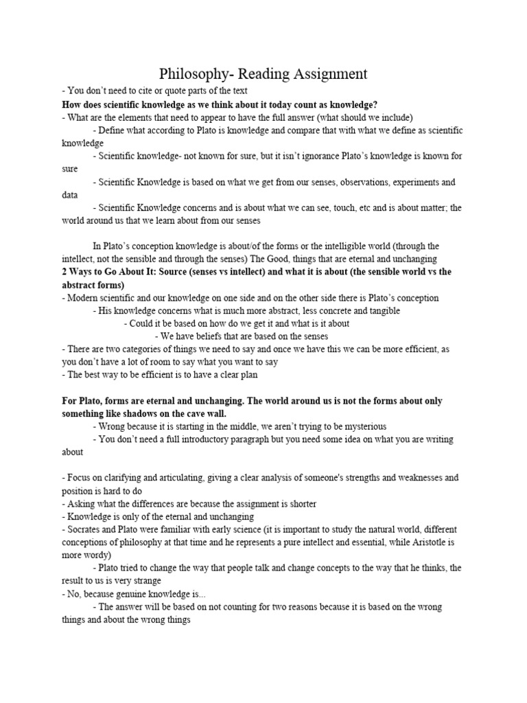 Philosophy - Assignment Tips | PDF | Knowledge | Reason