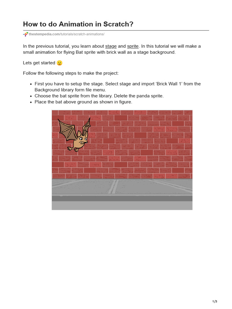 How To Do Animation in Scratch | PDF