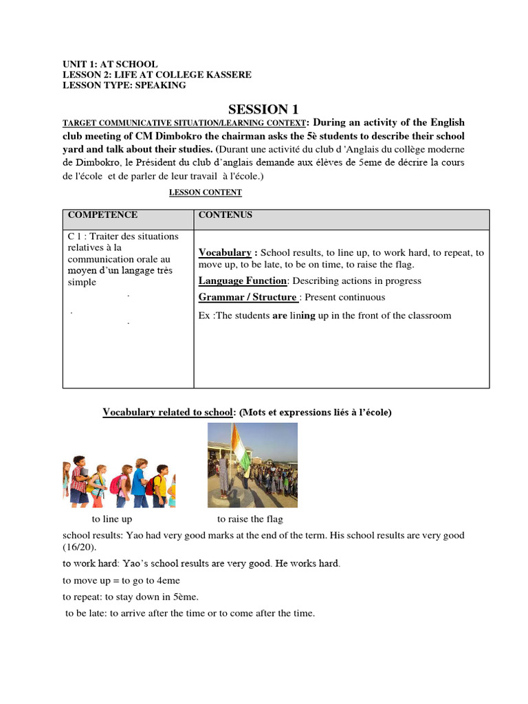 Unité 1_ leçon 2 | PDF | Grammar | Communication