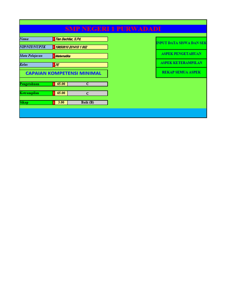 Aplikasi Nilai MTK 7e | PDF