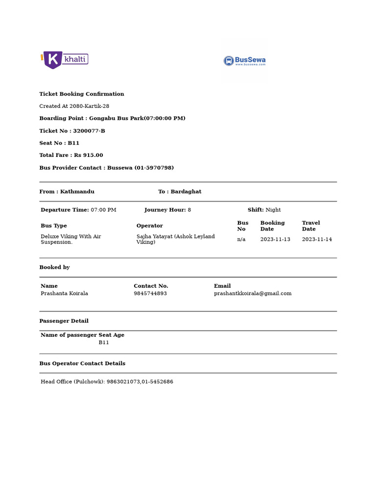 BusTicket FVg6Y338 | PDF