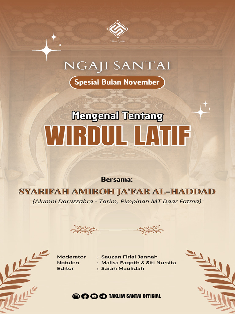 Mengenal Tentang Wirdul Latif - Syarifah Amiroh Al Haddad | PDF | Agama ...