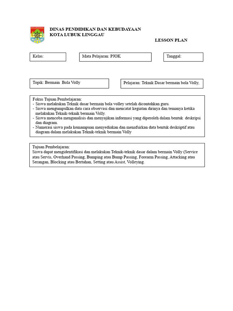 Lesson Plan GeN LLG-CTH PJOK | PDF