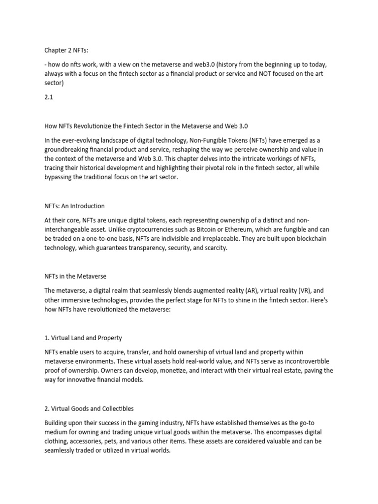 Chapter 2 NFTs | PDF | Cryptocurrency | Computer Network