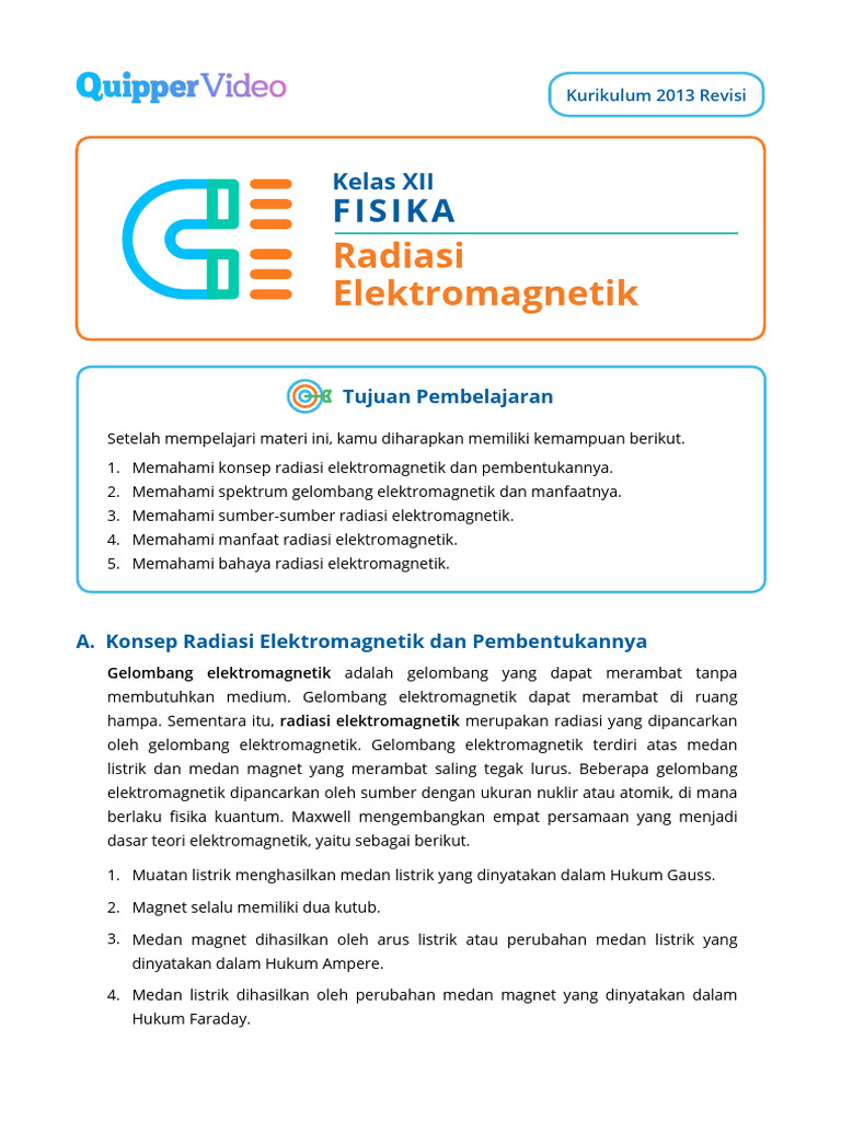 Radiasi Elektromagnetik dalam Fisika | PDF
