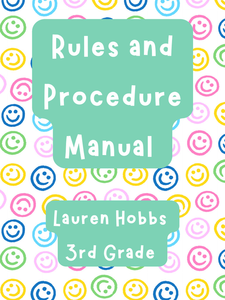 Rules and Procedures Manual - Lauren Hobbs | PDF | Language Arts ...
