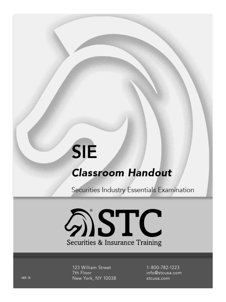 SIE Classroom Two-Day v18 Handout (Print - Cover) | PDF | Bonds ...