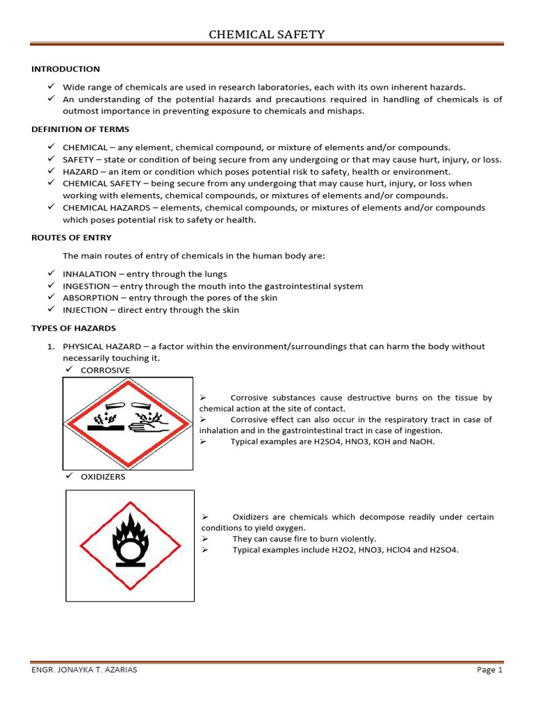 Chemical Safety | PDF | Toxicity | Hazards