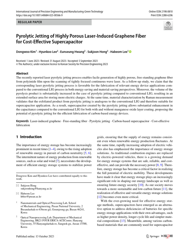 Pyrolytic Jetting of Highly Porous Laser Induced Graphene Fiber For ...