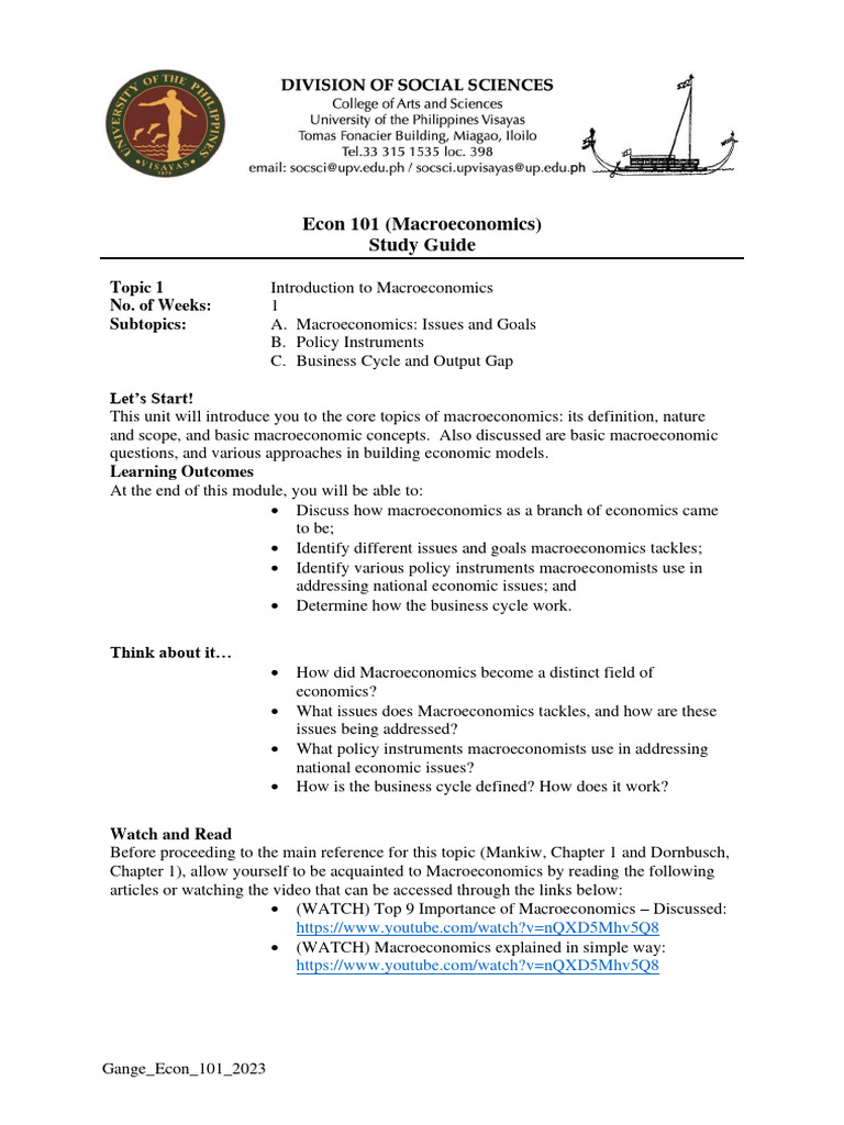 Macroeconomics Study Guide 2023 | PDF | Macroeconomics | Economics