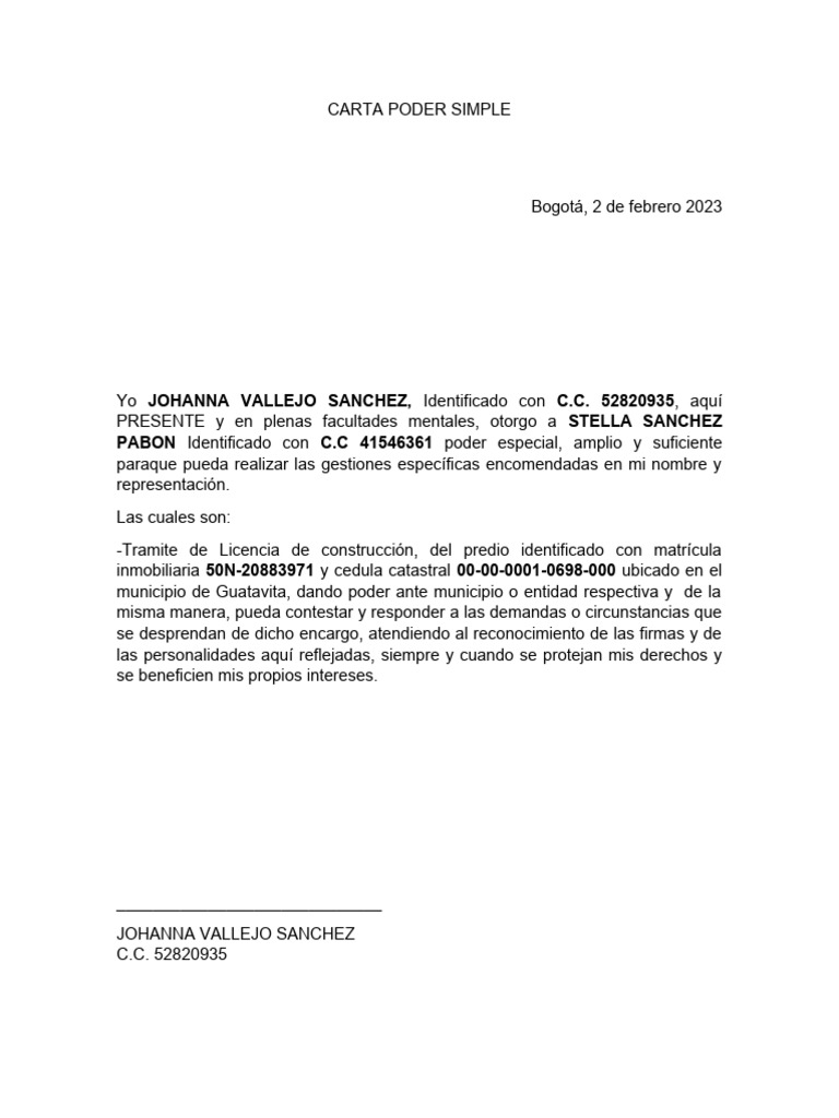 Carta Poder Simple | PDF