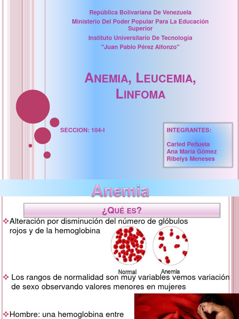 3.1,2 Anemia, Leucemia y Linfoma | PDF | Linfoma | Leucemia
