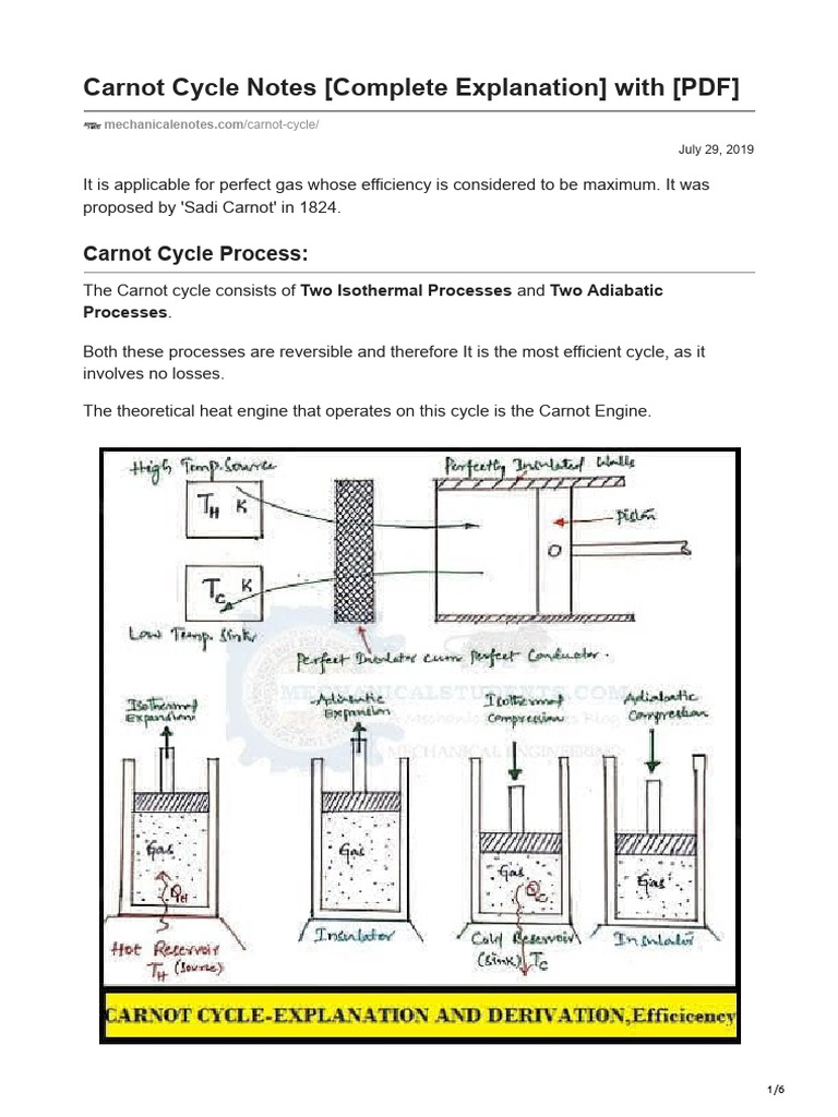 Carnot's Engine | PDF | Heat | Entropy