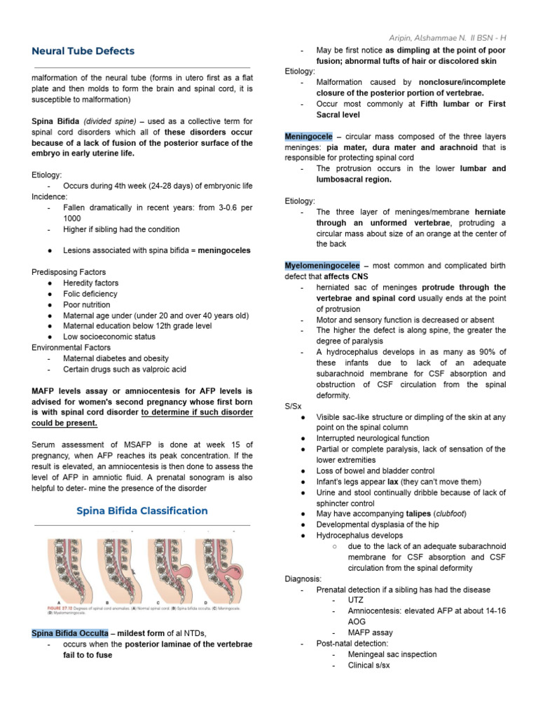 Pedia Notes Complete | PDF | Vertebral Column | Meningitis