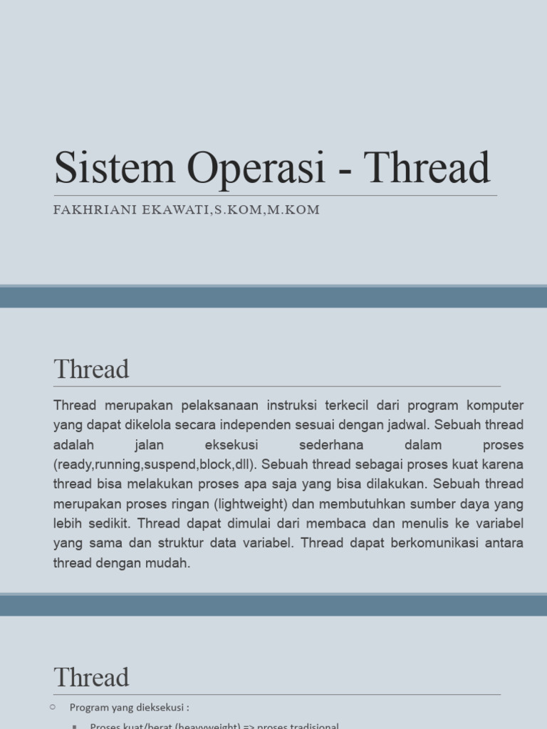 Sistem Operasi - Thread | PDF | Seni | Komputer