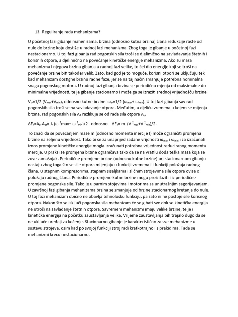 Mehanizmi Par Pitanja | PDF