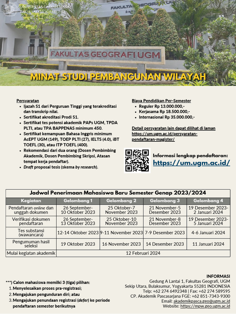 Flyer Minat Studi Pembangunan Wilayah Semester Genap 2023 | PDF