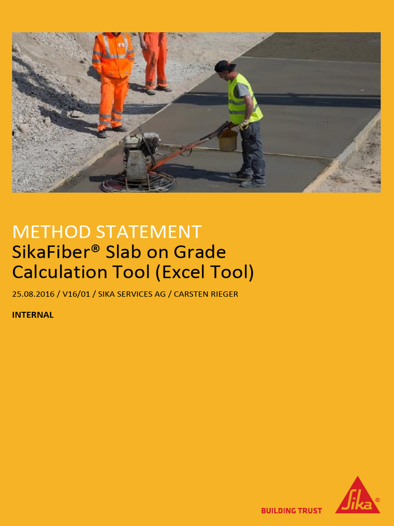 Method Statement - Excel - Tool | PDF | Concrete | Building Materials