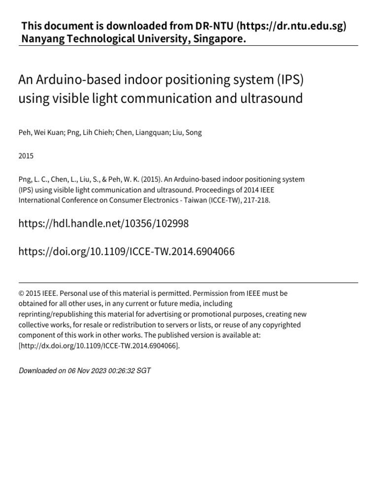 An Arduino-Based Indoor Positioning System (IPS) Using Visible Light Communication and ...