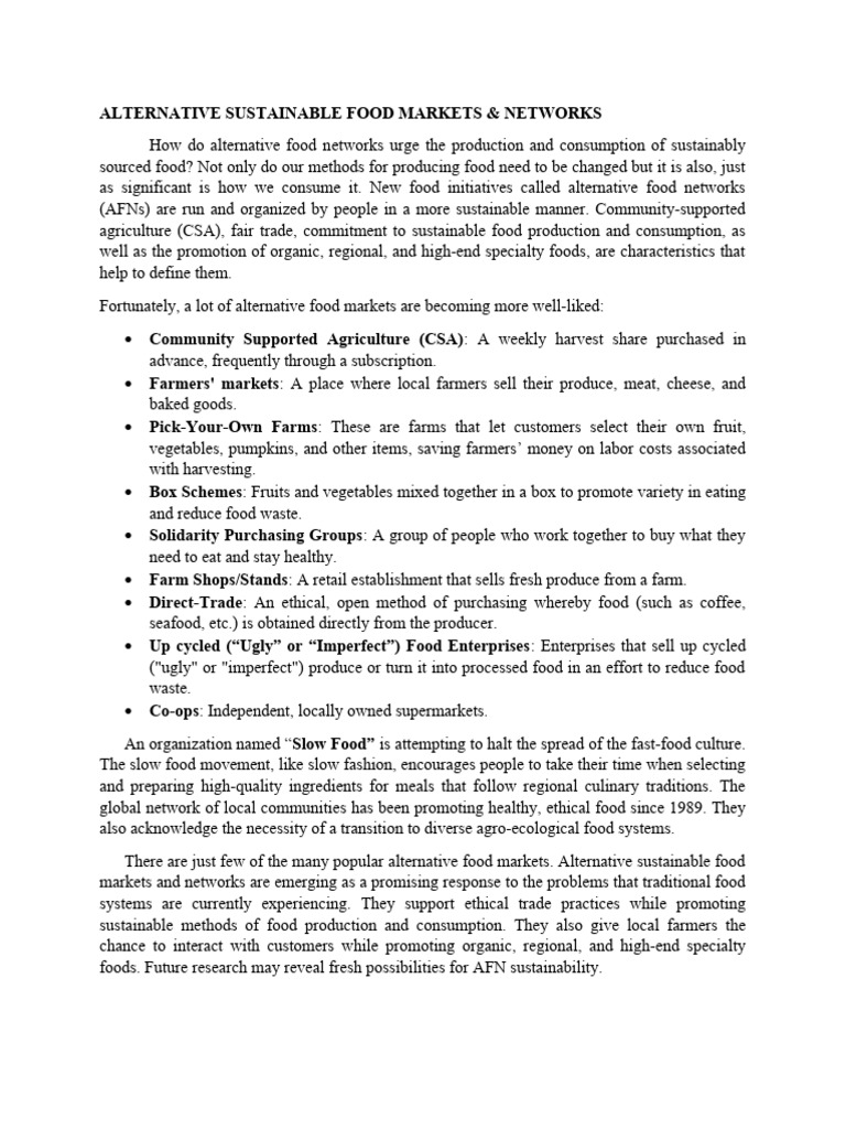 Promoting Sustainable Food Systems | PDF | Sustainability | Food Industry