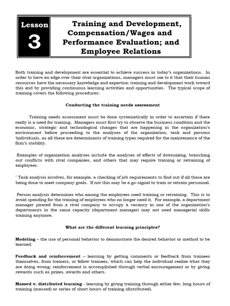 ORG MGT QTR2 Mod3 The Importance of Compensation and Wages | PDF | Cost ...