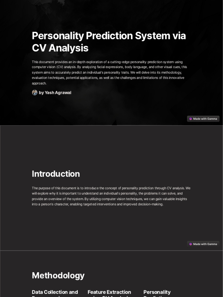 Personality Prediction System Via CV Analysis | PDF | Prediction | Computer Vision