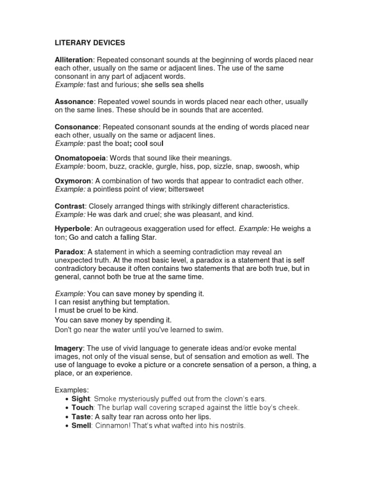 Literary Devices | PDF | Refrain | Cognitive Science
