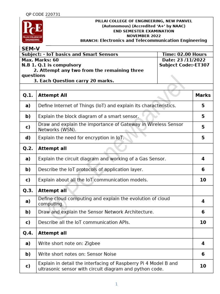 Iot Basics And Smart Sensors Pdf Computers
