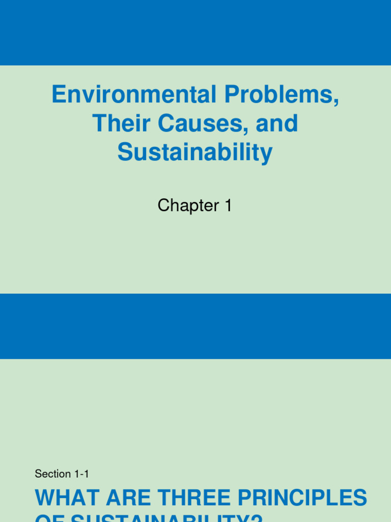 Chapter 1 Environmental Problems and Their Causes | PDF | Renewable ...