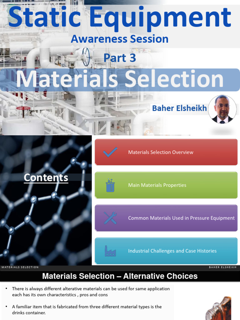 Static Equipment Material Selection Guide | PDF | Stainless Steel | Steel