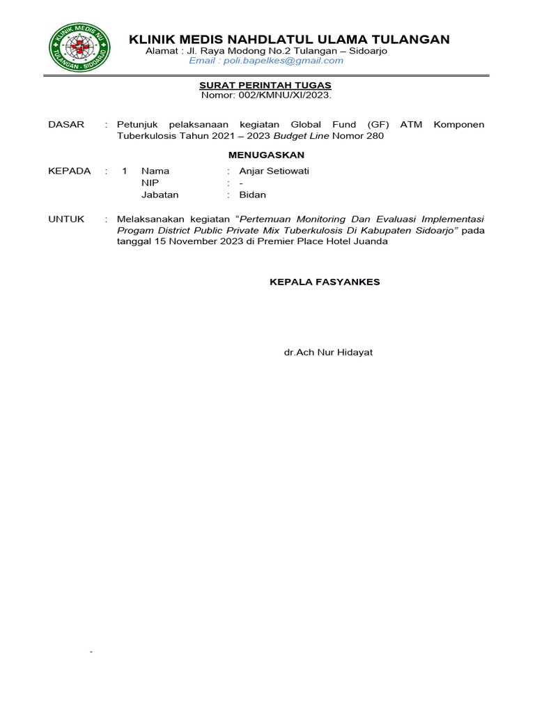 CONTOH Format SPT SPPD | PDF