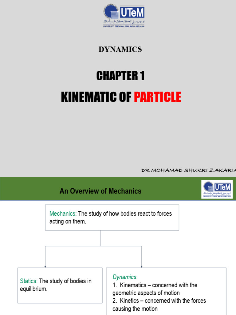 PDF - Chapter 1 - Particle Kinematic - BMCG - Full | PDF | Acceleration | Kinematics