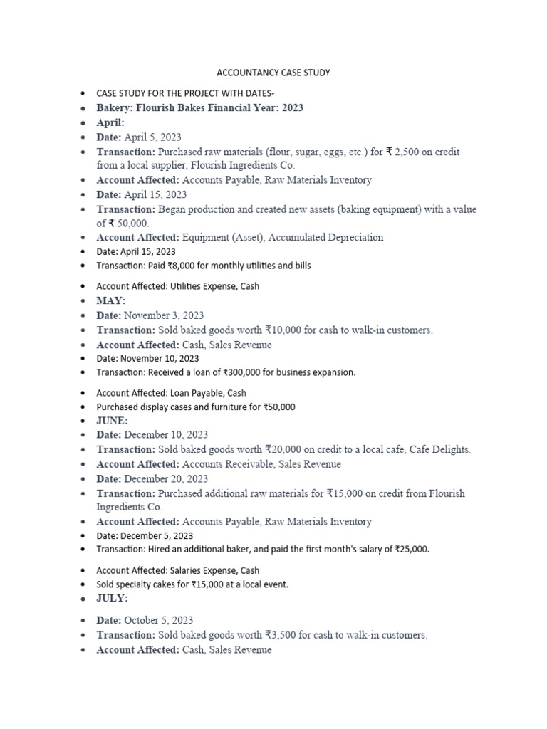 Accountancy Case Study | PDF | Expense | Financial Transaction