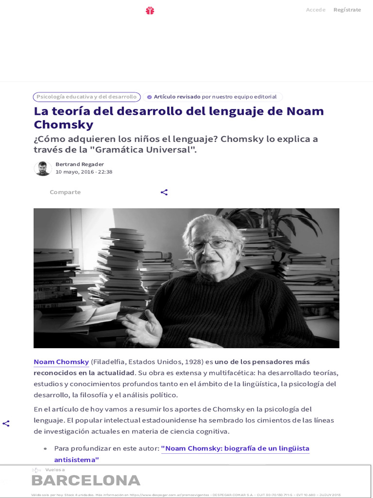La Teoría Del Desarrollo Del Lenguaje de Noam Chomsky | PDF | Noam Chomsky | Aquisición de idioma