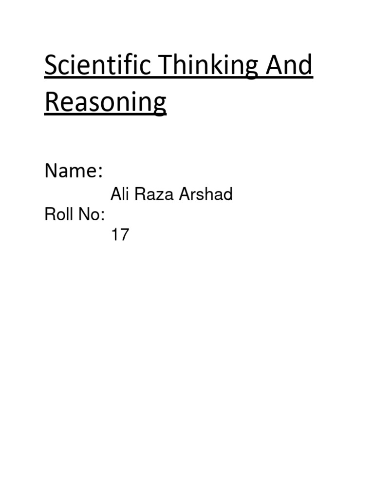 Scientific Thinking and Reasoning | PDF | Science Education ...