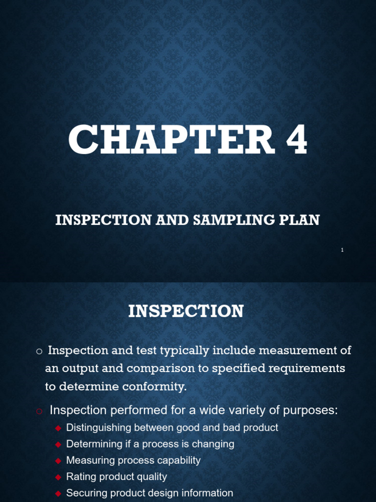 Chapter 4 - Inspection and Sampling Plans | PDF | Accuracy And ...