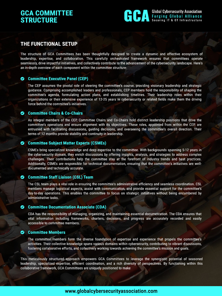 GCA Committee Structure New | PDF | Leadership | Expert