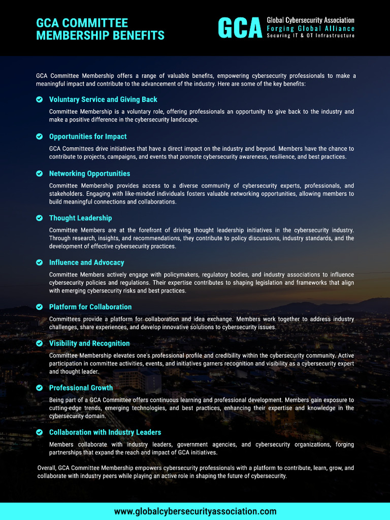 GCA Committee Membership Benefits New | PDF | Computer Security | Security