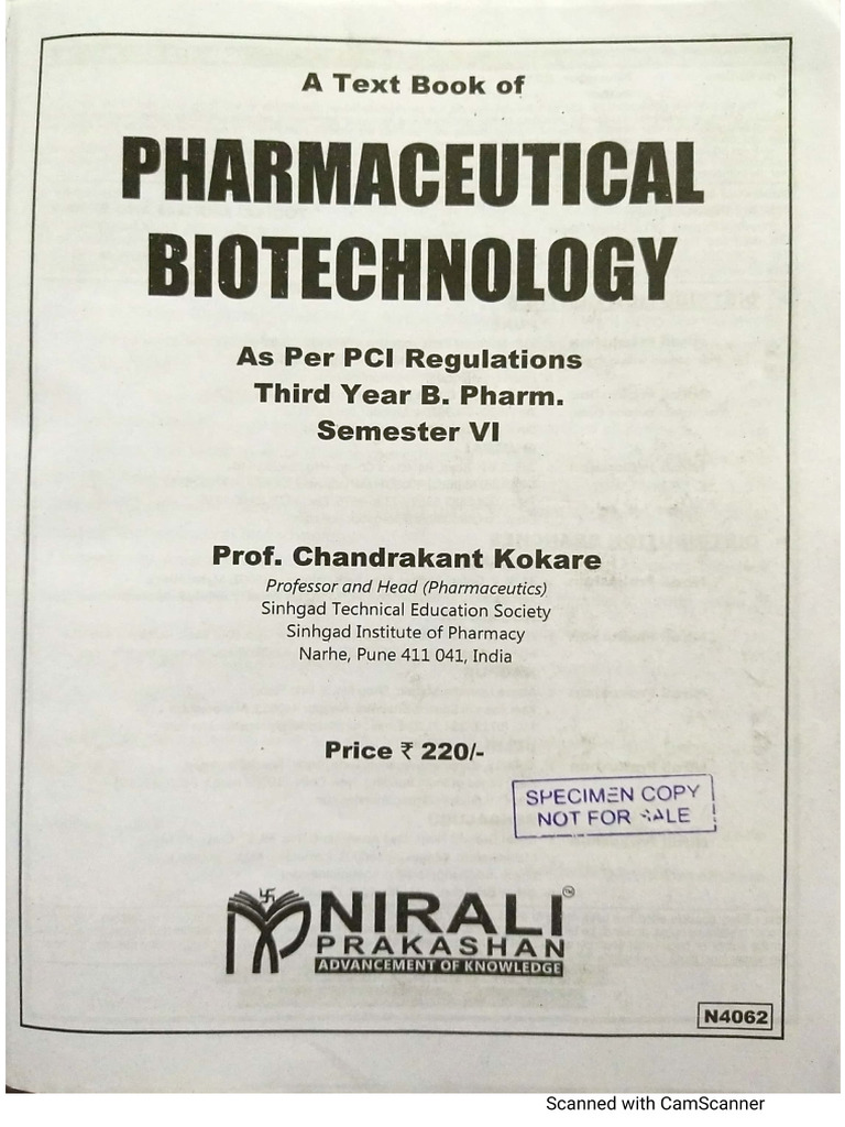 Pharmaceutical Biotechnology (Nirali Prakashan) | PDF